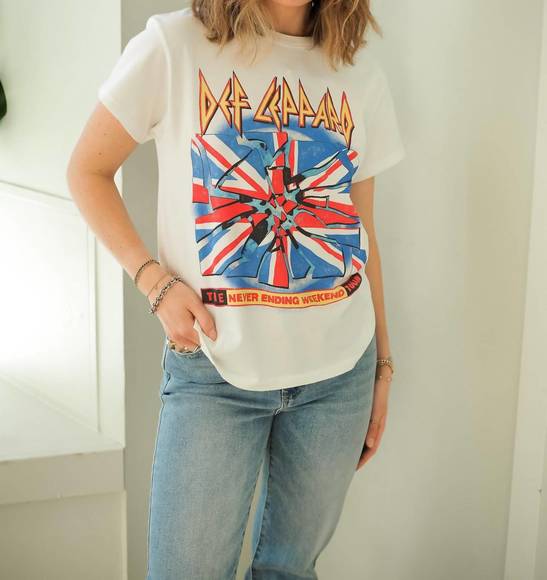 Daydreamer | Tops | New Daydreamer Def Leppard 993 Tour Tee In Vintage White | Poshmark